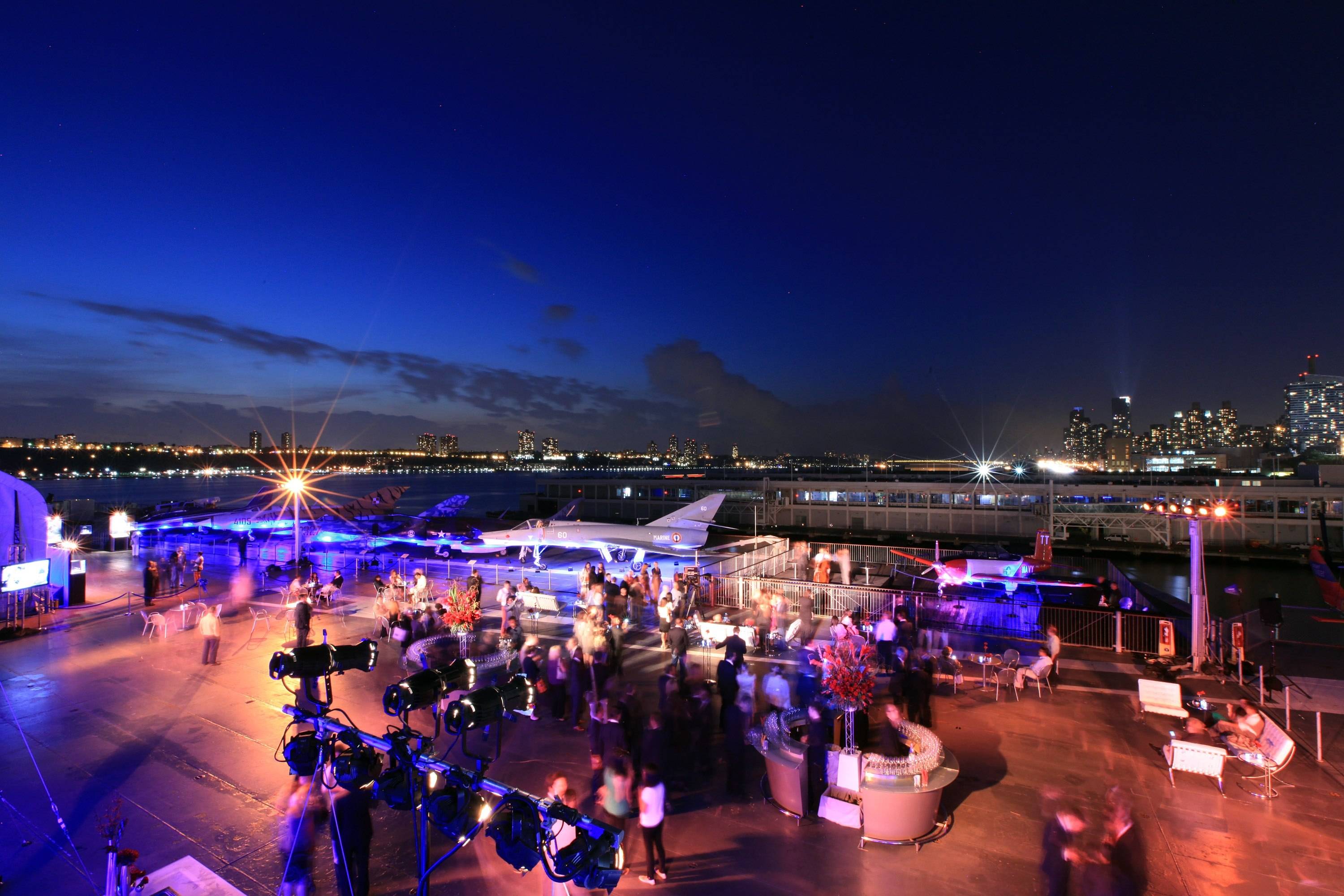 Intrepid Museum At Night